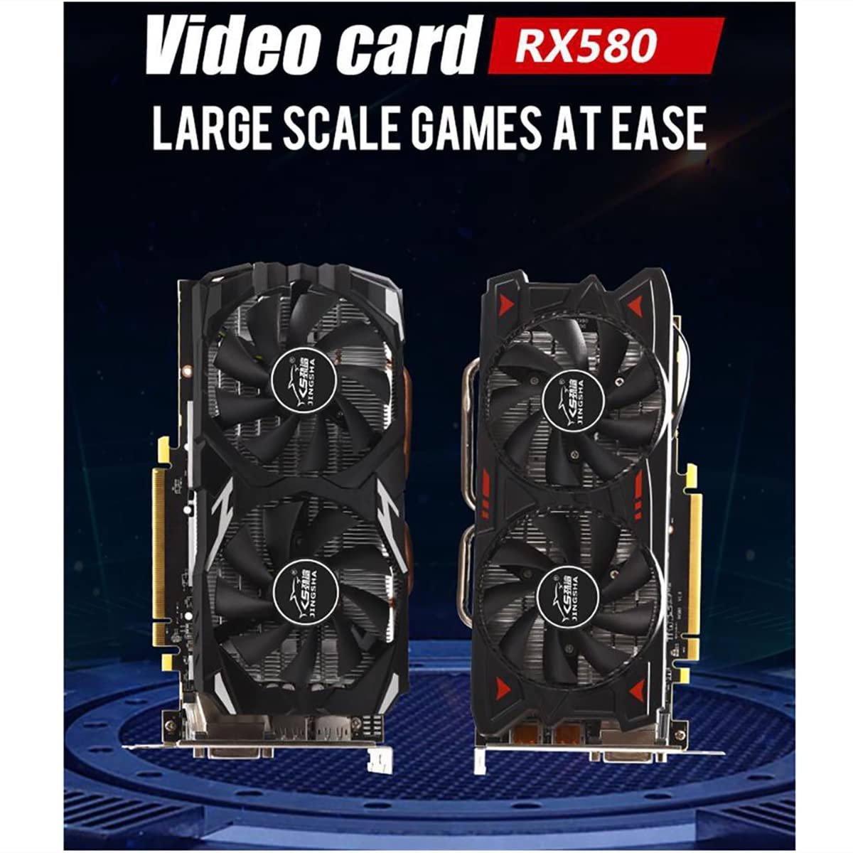 Video Card RX 580 8GB 256Bit 2048SP GDDR5 Graphics Cards for AMD Radeon ...