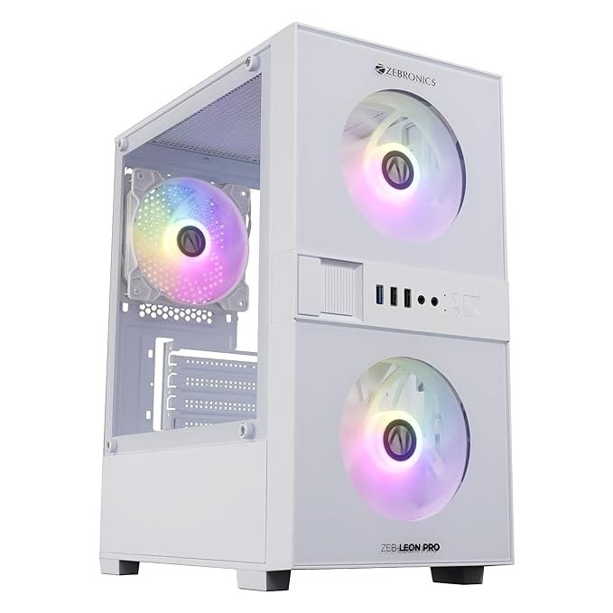 ZEBRONICS Leon PRO Premium Gaming Cabinet/Case, Mini-Tower, Supports ...